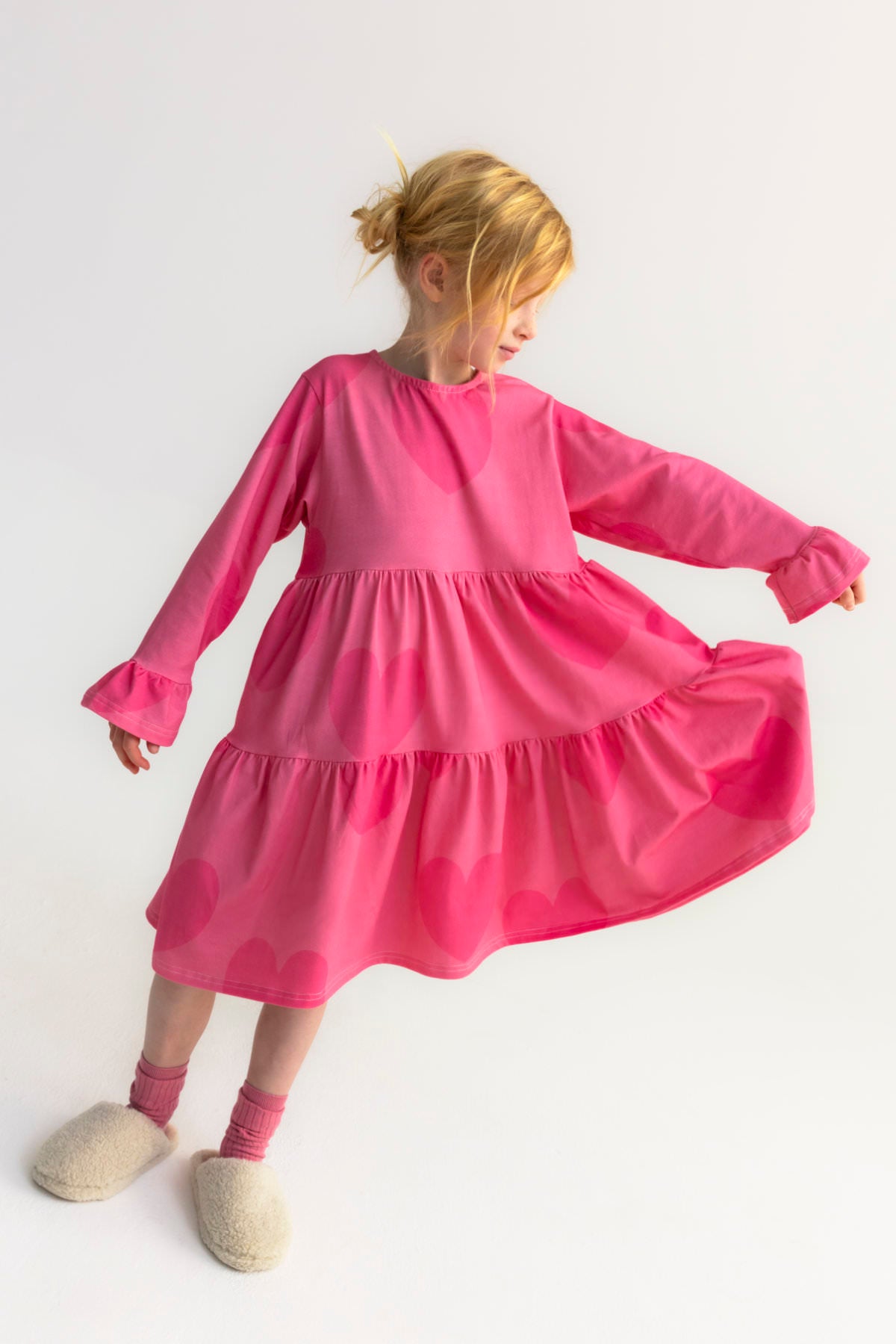 Hearts frill spinning dress – BIG LITTLES SOCIETY